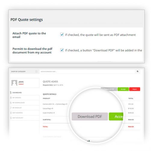 Download pdf at any time in my account page in case of loss of the ...