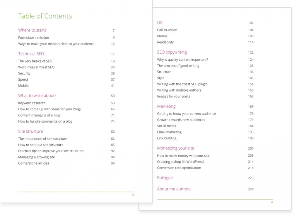 SEO for WordPress eBook Preview Table of Contents – Oz Robotics
