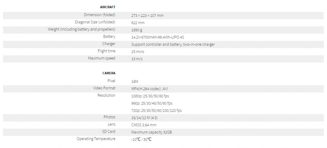 Specifications – Oz Robotics