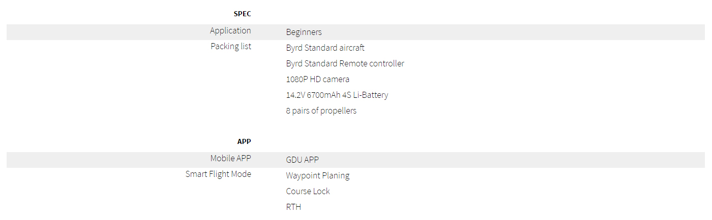 Specifications Oz Robotics