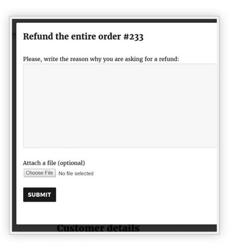 Let users explain the reasons for their refund requests by sending a ...