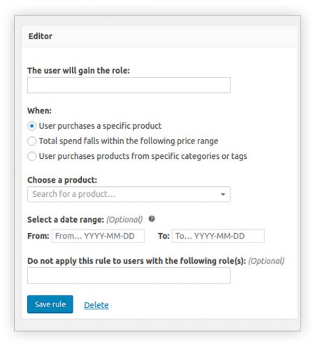 Choose what customers need to purchase to obtain a specific role – Oz ...