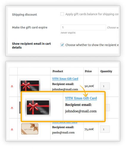 Show the email address linked to each gift card – Oz Robotics