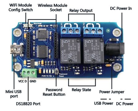 2 Channel Smartphone Bluetooth Relay TOSR121 – Password, Momentary, and ...