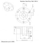 14mm Stainless Steel Key Hub 18014 by Oz Robotics