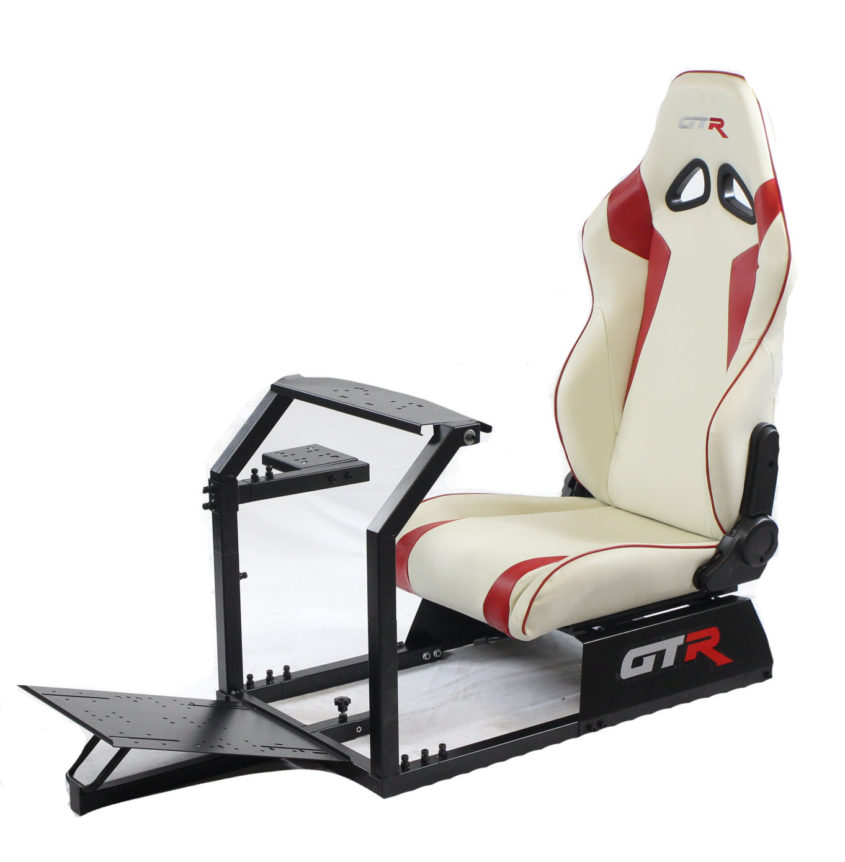 GTR Simulator GTA Model Black Frame with White and Red Real Racing Seat ...
