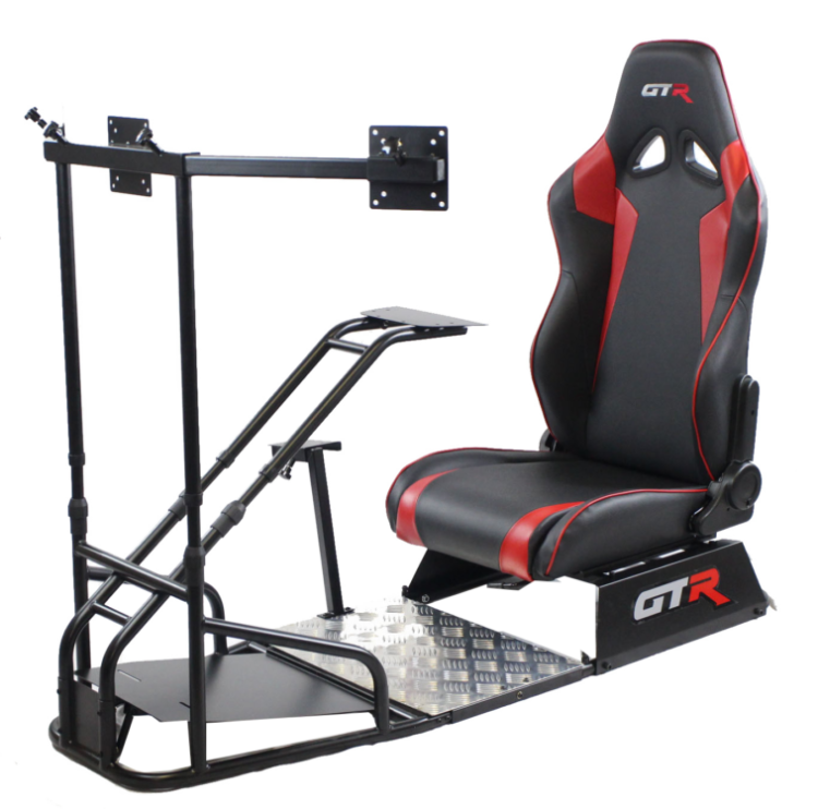 GTR Simulator GTSF Model Black Frame with Triple Monitor Mount Black ...