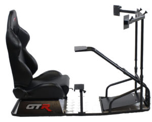 GTR Simulator GTSF Racing Seat Model Black Frame with Triple Monitor ...