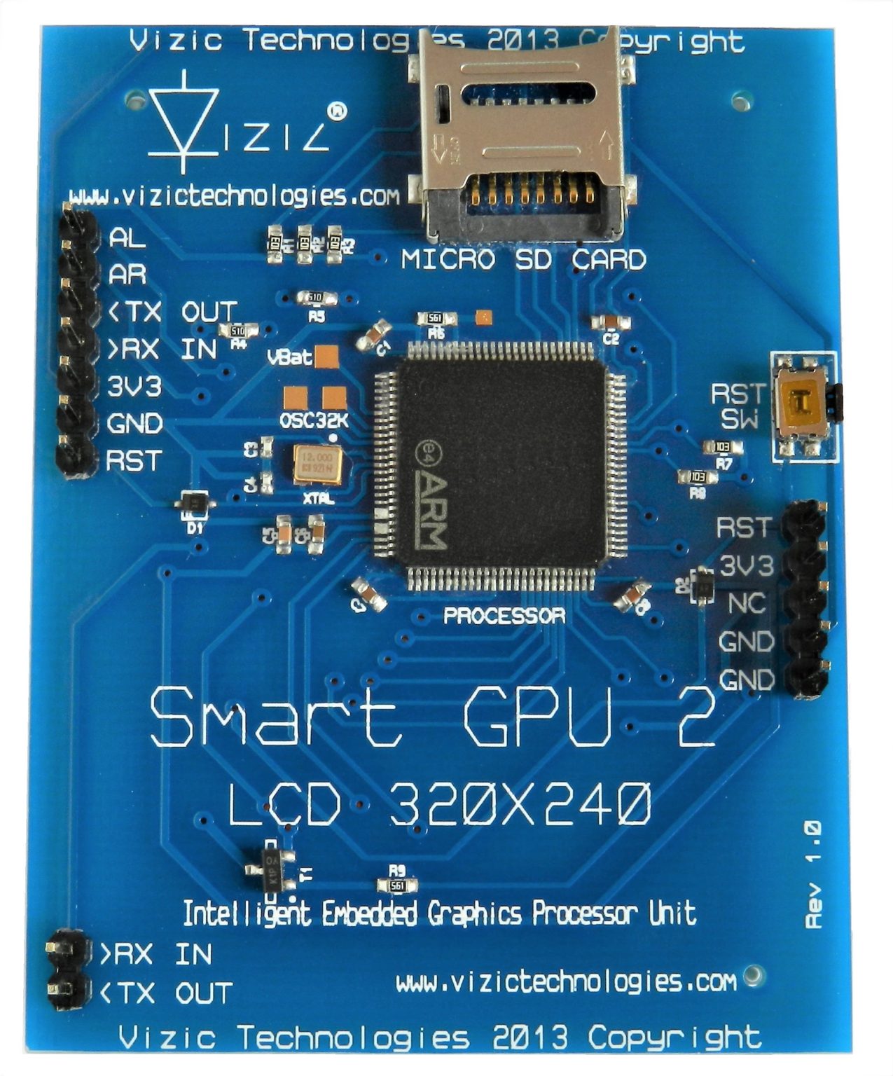 SmartGPU 2 – Embedded Graphics, Touch and Audio Processor with 2.4″ LCD320X240 – Oz Robotics