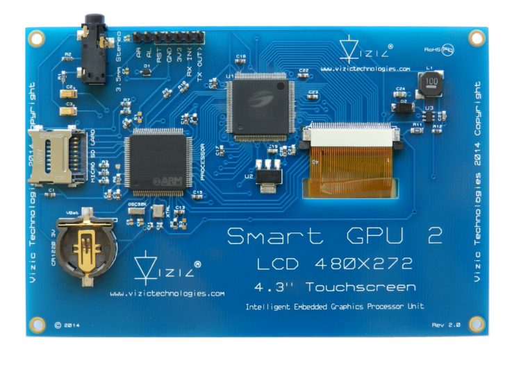 SmartGPU 2 – Embedded Graphics, Touch and Audio Processor with 4.3″ LCD480X272 – Oz Robotics