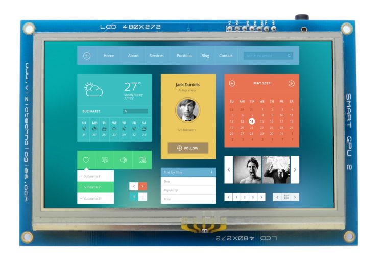 SmartGPU 2 – Embedded Graphics, Touch and Audio Processor with 4.3″ LCD480X272 – Oz Robotics