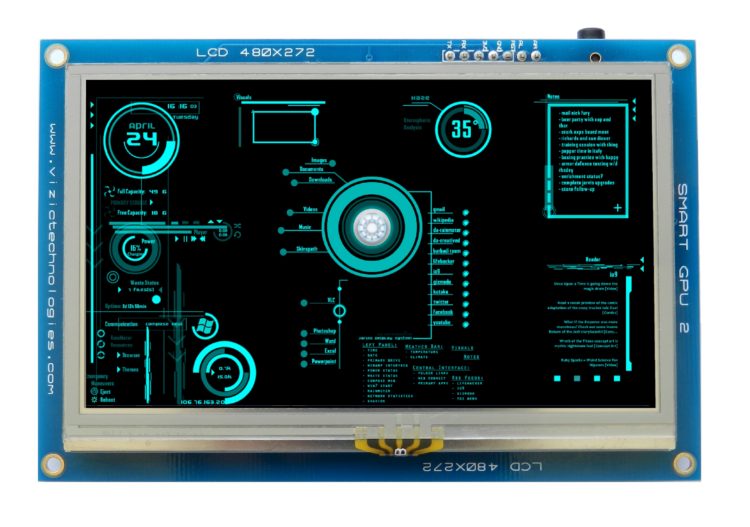 SmartGPU 2 – Embedded Graphics, Touch and Audio Processor with 4.3″ LCD480X272 – Oz Robotics