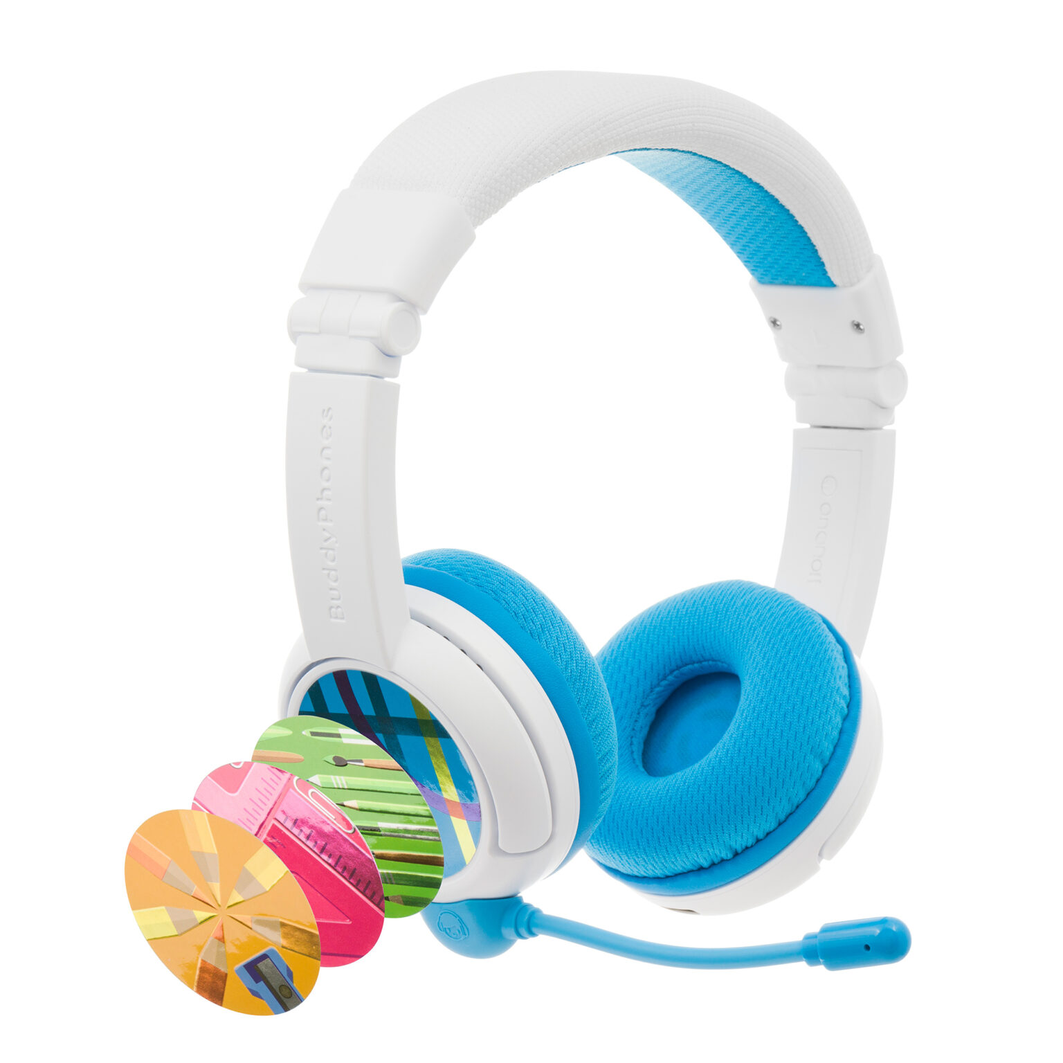 BuddyPhones School+ Wireless Kids Headphones with Boom Mic (Blue) – Oz ...