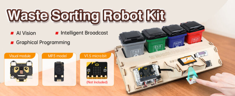 Hiwonder Waste Sorting Robot Kit AI Vision Waste Classification with Audio Broadcast for micro ...