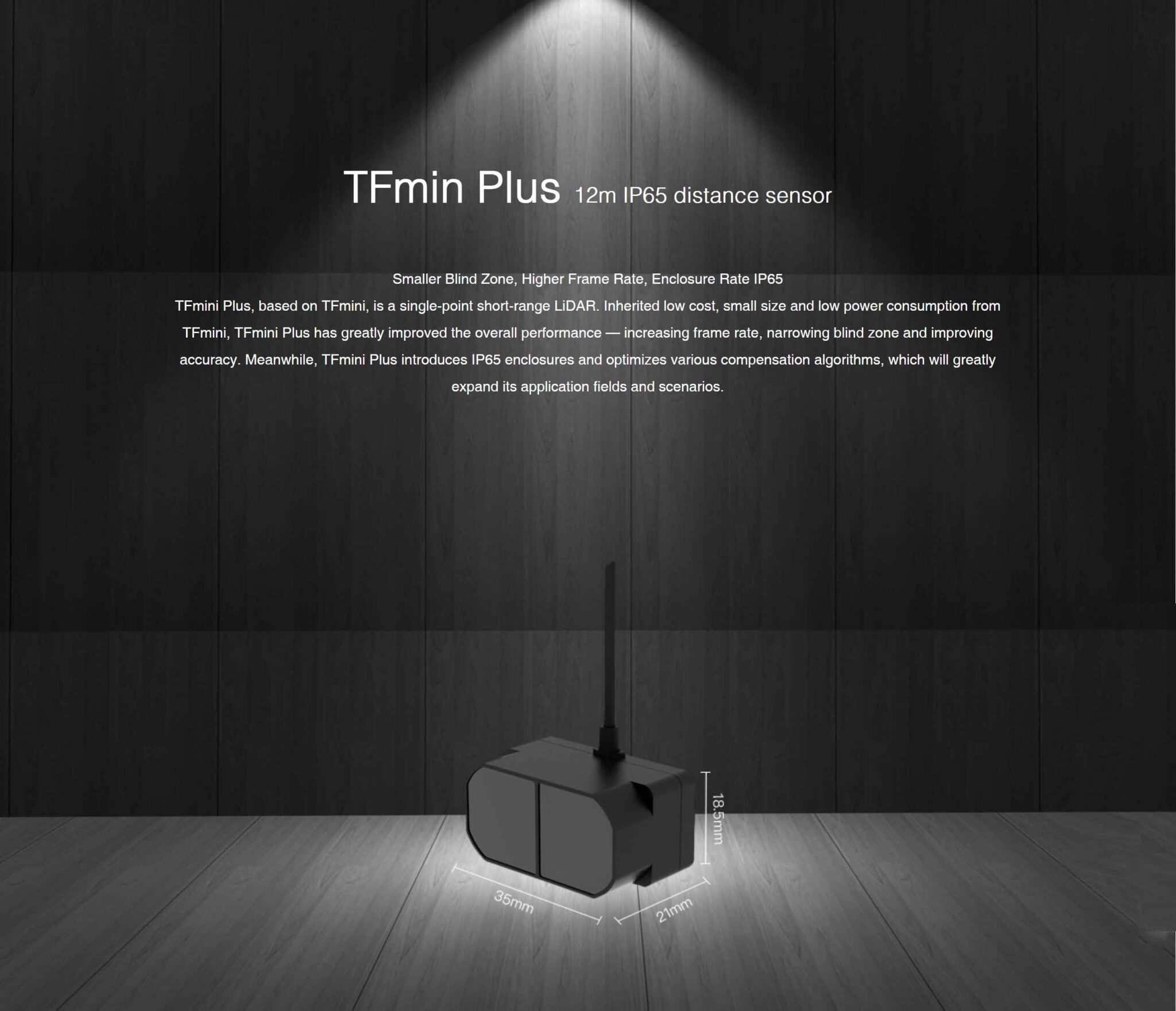 LiDAR Sensor Tfmini Plus 12m IP65 for Drones, UAV Robots, Proximity ...