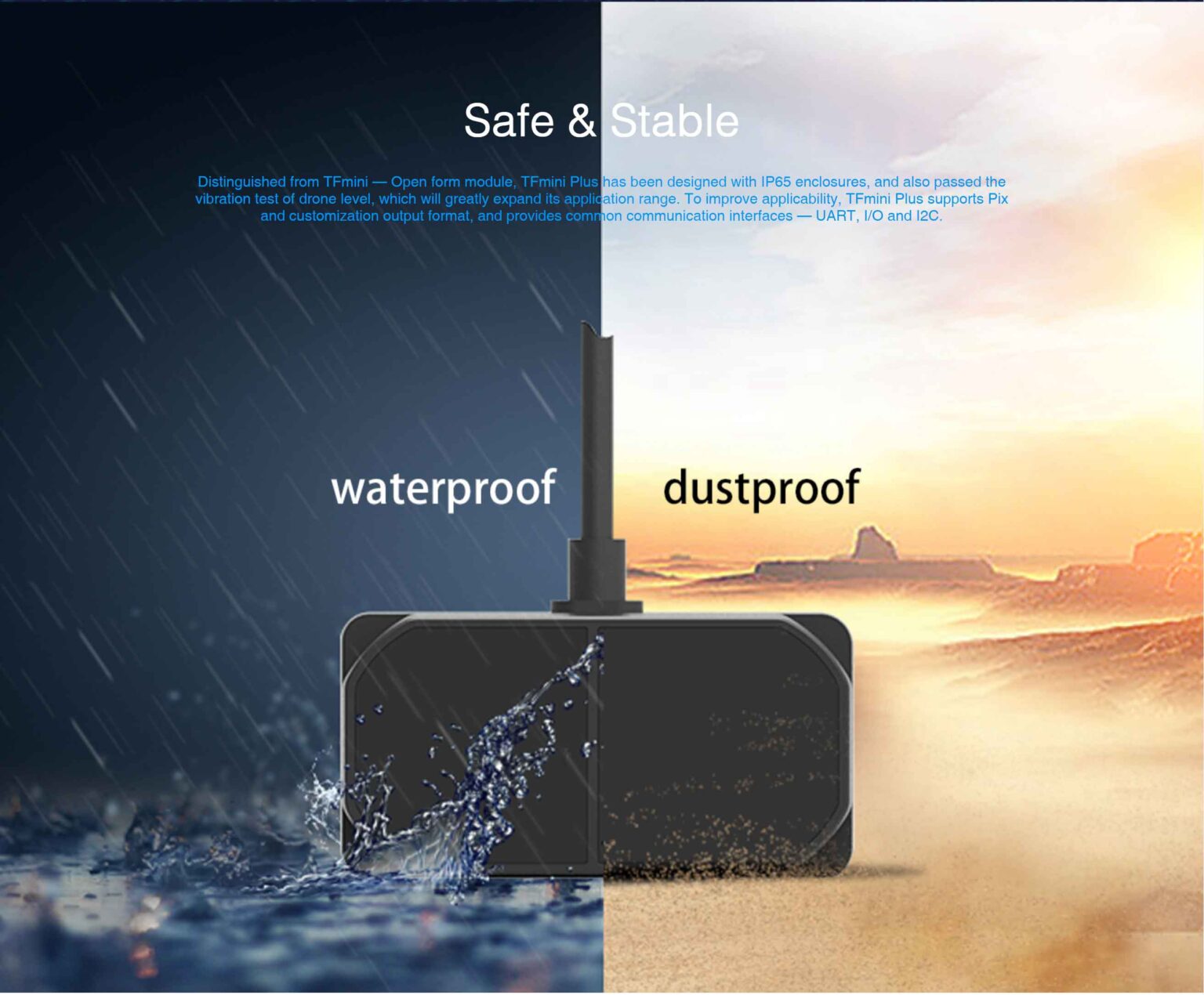 LiDAR Sensor Tfmini Plus 12m IP65 for Drones, UAV Robots, Proximity ...