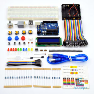 Adeept Starter Kit for Arduino UNO R3, LCD1602 with Breadboard and DC Motor – Oz Robotics