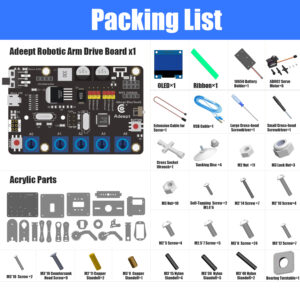 Adeept 5-DOF Robotic Arm Kit Compatible with Arduino IDE, Programmable DIY Coding STEM Education ...