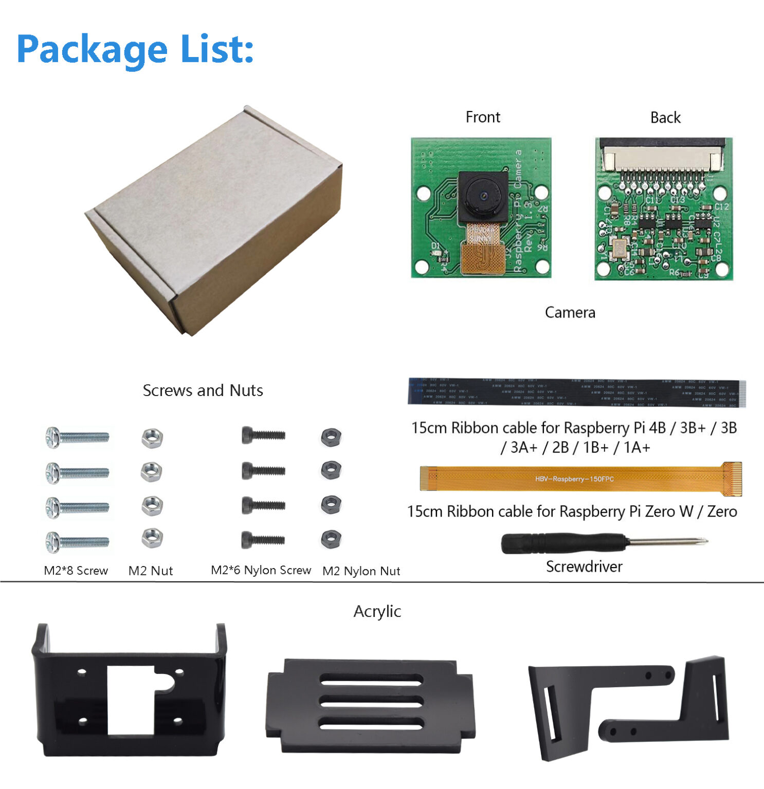 Adeept 5MP Camera for Raspberry Pi 4B / 3B+ / 3B / 3A+ / 2B / 1B+ / 1A ...