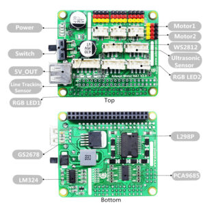 Adeept Raspberry Pi Motor HAT Kit, Smart Robot Car Driver Support ...