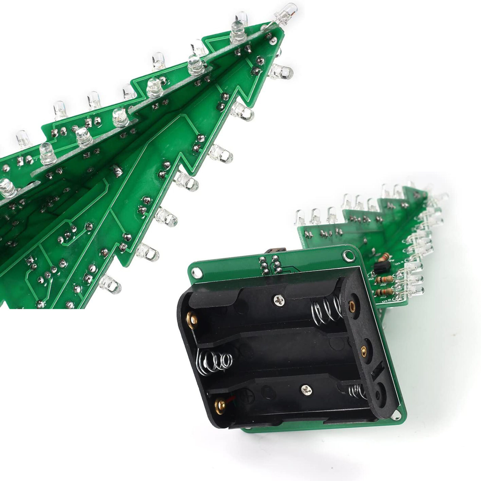 Adeept Colorful 3D Christmas Tree LED DIY Kit 7 Colors RGB LED Circuit ...