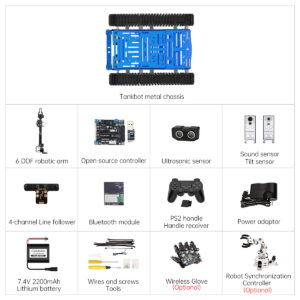 Hiwonder Tankbot Track Robot Car Loaded with Robotic Arm for STM32 ...