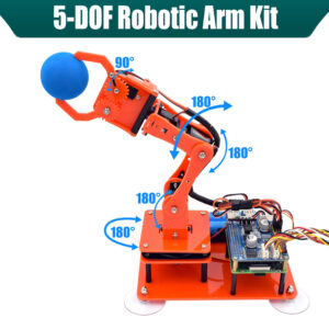 Adeept 5DOF Orange Robotic Arm Kit for Raspberry Pi 4 with Python Code and Tutorial – Oz Robotics