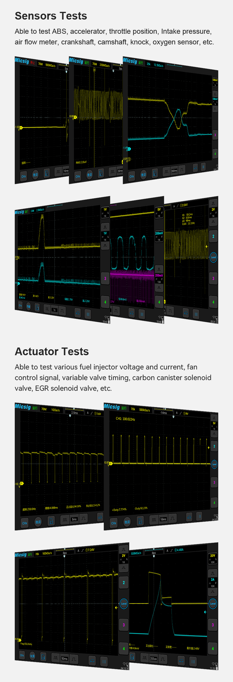 Micsig Automotive Oscilloscope SATO1004 100MHz Digital Handheld ...