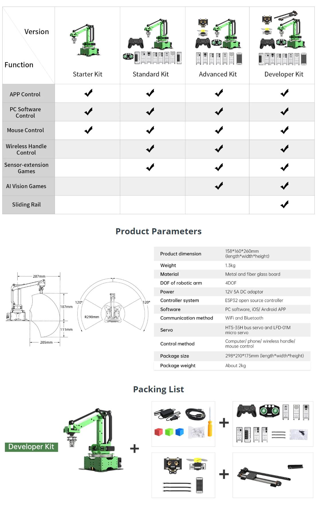 Hiwonder MaxArm Robot Arm Powered by ESP32 Support Python and Arduino ...