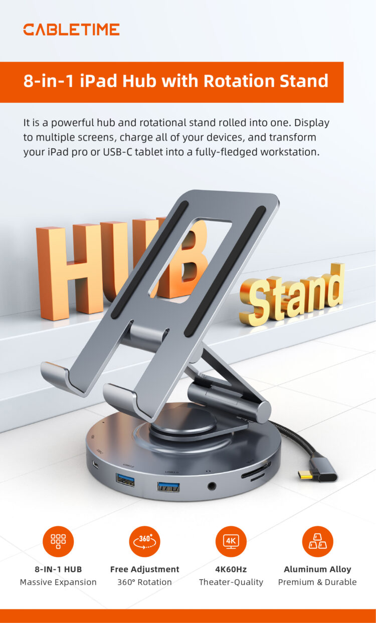 8 IN 1 Aluminum USB C Hub and Stand For IPad Pro – Oz Robotics
