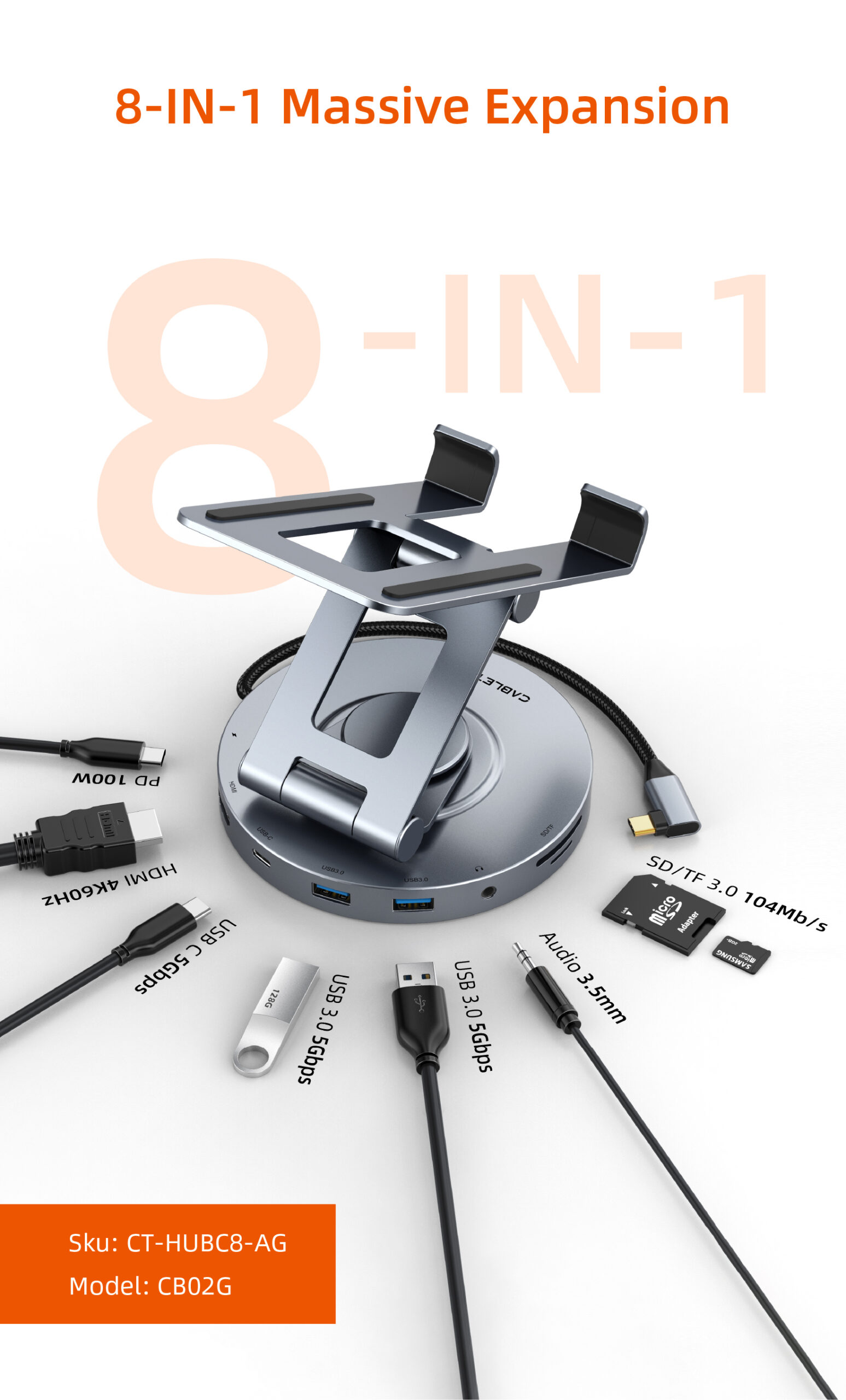 8 IN 1 Aluminum USB C Hub and Stand For IPad Pro – Oz Robotics