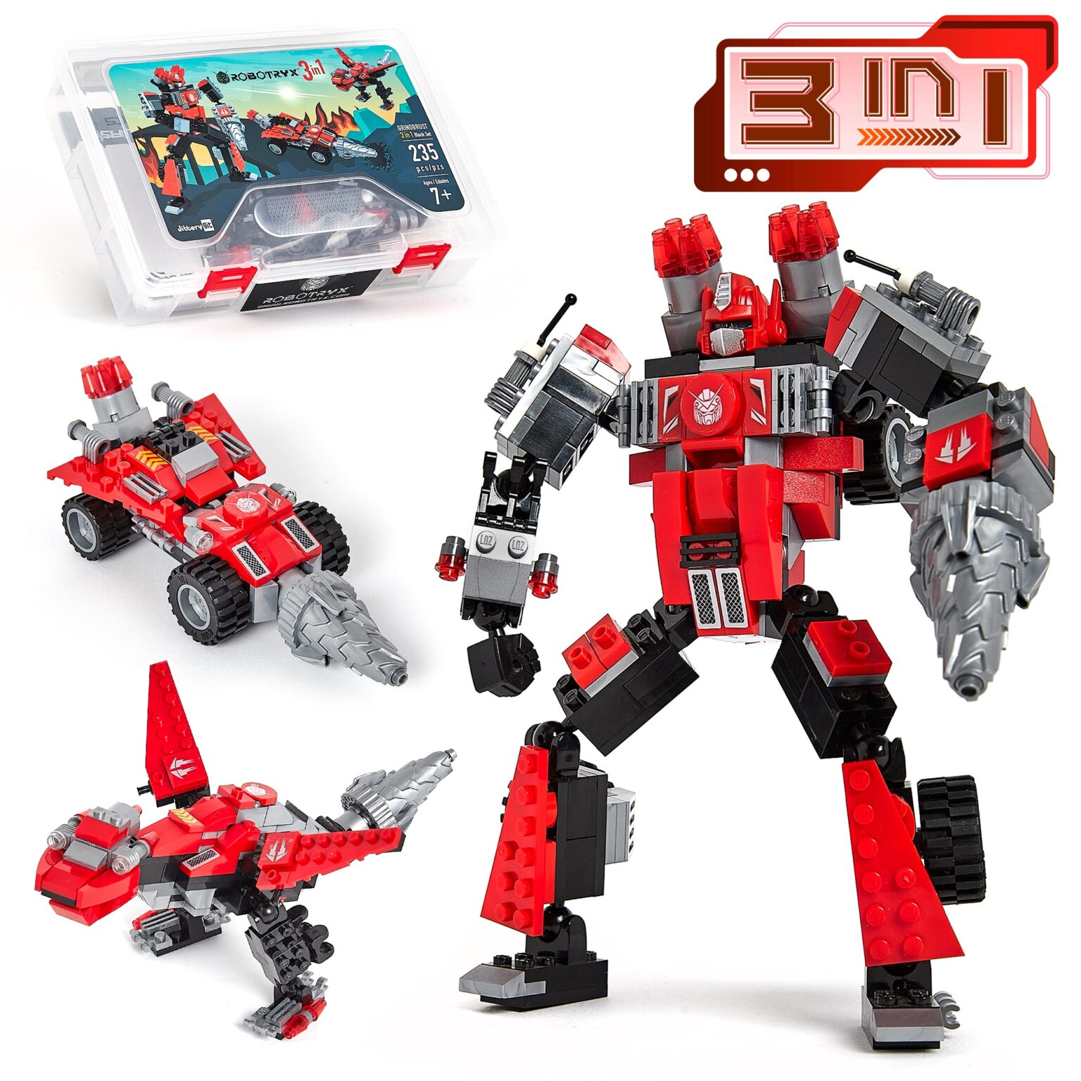 Robot and STEM Toy for Kids Ages 6-10 – GrindBurst 235 Pcs – Oz Robotics