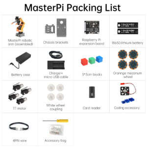 Hiwonder MasterPi AI Vision Robot Arm with Mecanum Wheels Car Powered by Raspberry Pi – Not ...