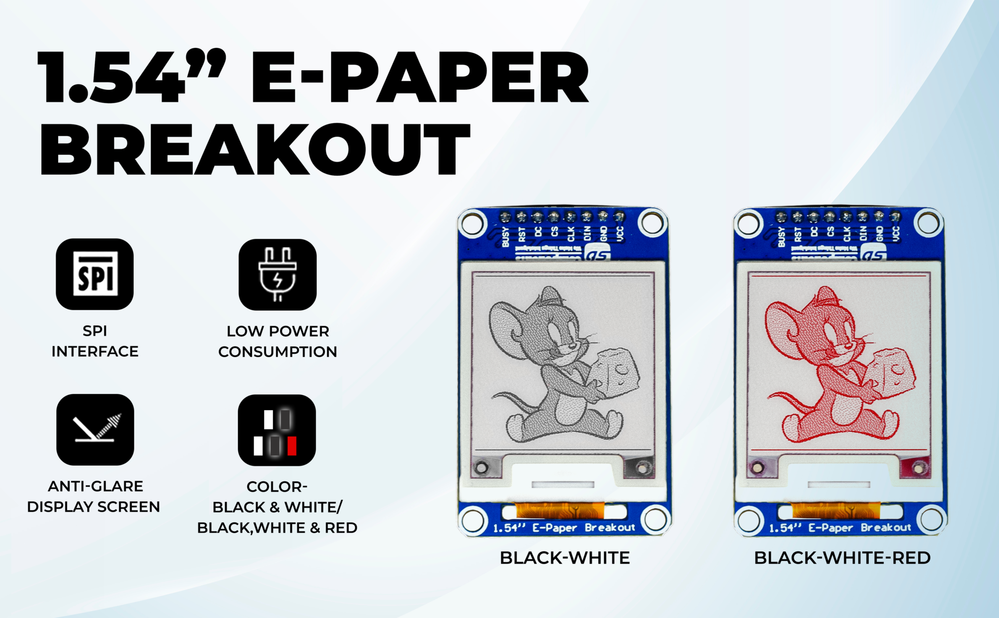 1.54inch E-Paper Breakout 1.54” ePaper Module – Oz Robotics