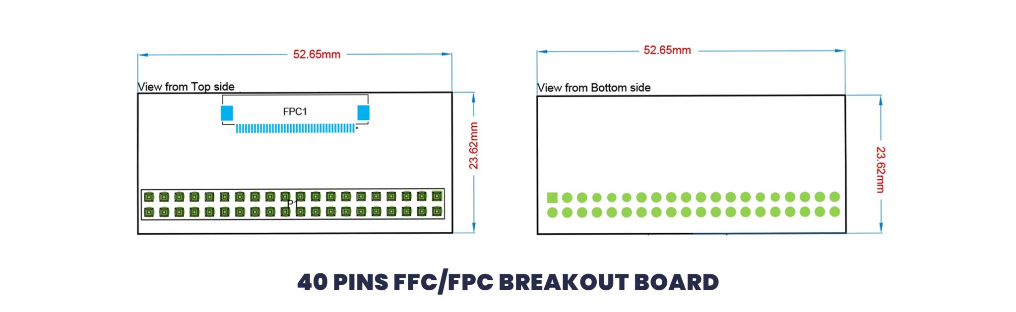 FFC FPC 40 Pins/50 Pins 0.5mm Pitch to DIP 2.54mm PCB Converter Board ...