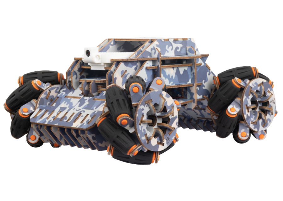 Woodmaster 3D Wooden Puzzles RC Omni Chariot – Navy Color – Oz Robotics