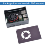 52Pi Raspberry Pi 4 Model B Aluminum Case Black Metal with Quiet Cooling Fan Compatible PoE Hat ...