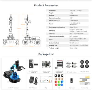 Hiwonder ArmPi Pro Raspberry Pi ROS Robotic Arm Developer Kit with ...