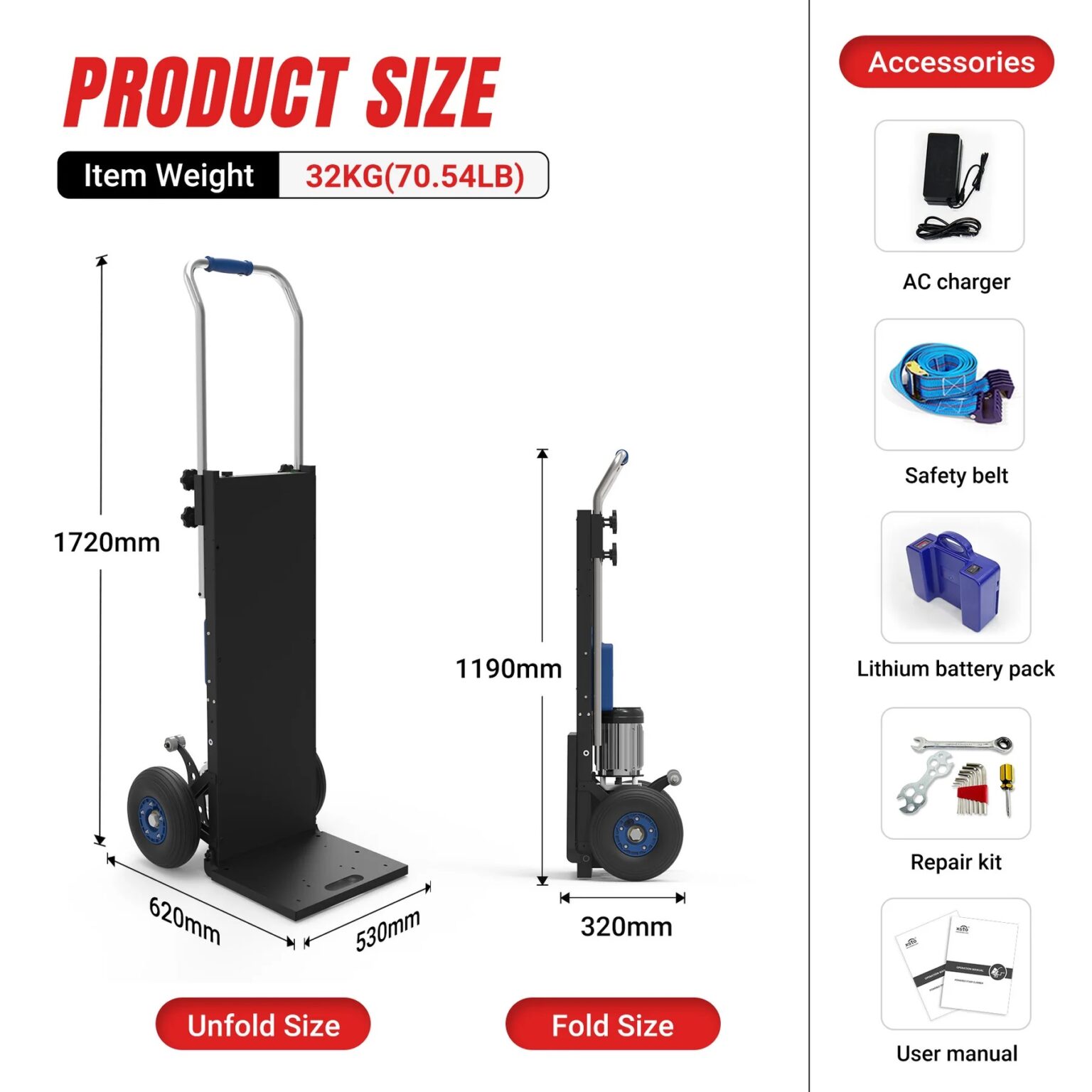 Electric Stair Climbing Hand Truck – ZW4250 – Oz Robotics