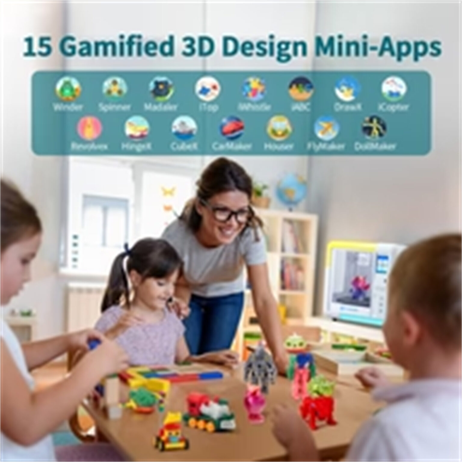 AOSEED X-Maker Educational 3D Printer with Gamified 3D Design ...