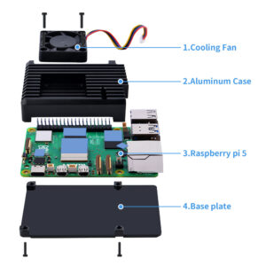 52Pi Aluminum Case Black Heatsink Enclosure for Raspberry Pi 5 – Oz ...