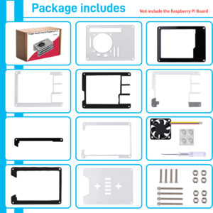 52Pi Acrylic Case 9 Layers Enclosure with Cooling Fan Heatsink for ...