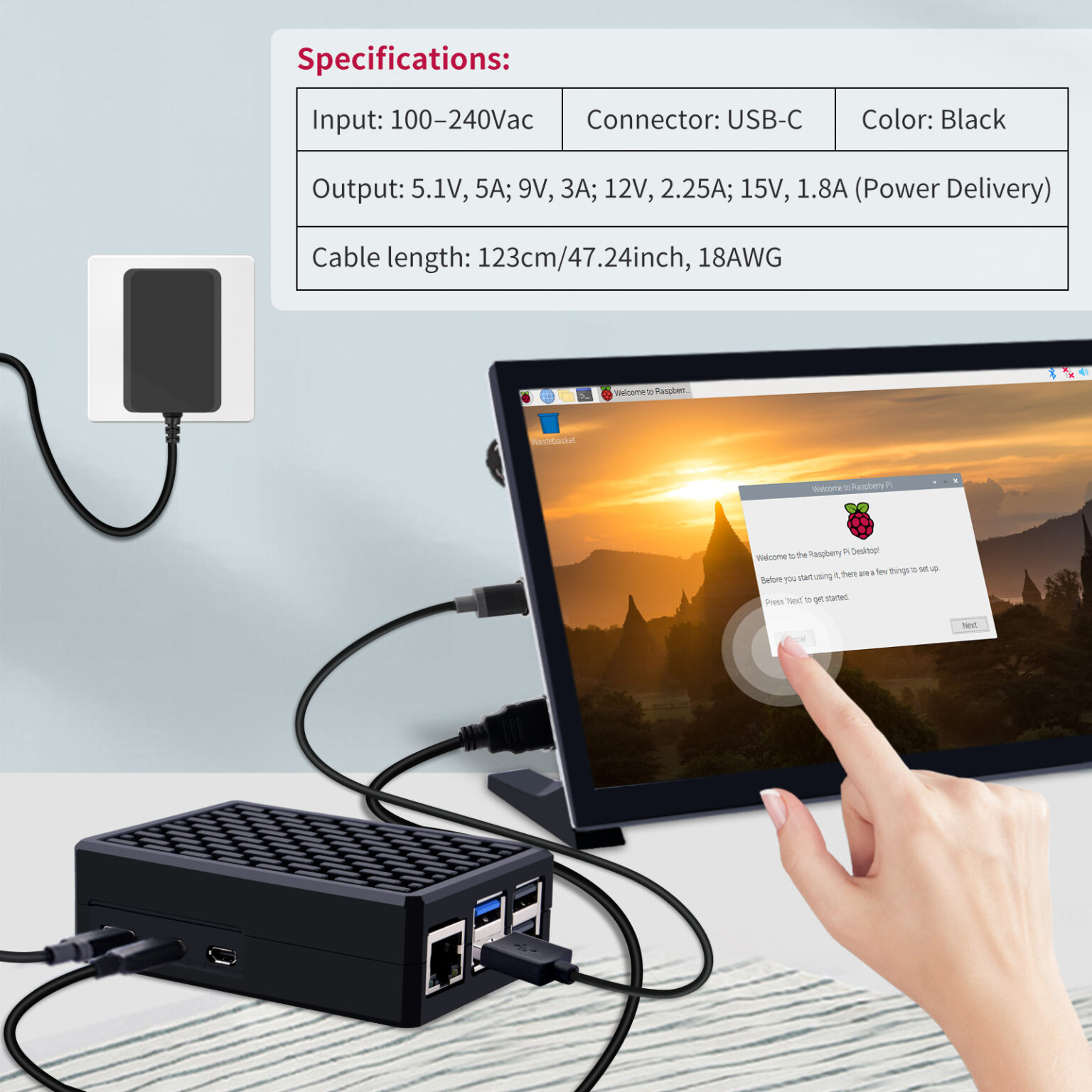52Pi Armor Case V5 Black Aluminum Alloy Passive Cooling Enclosure Shell ...
