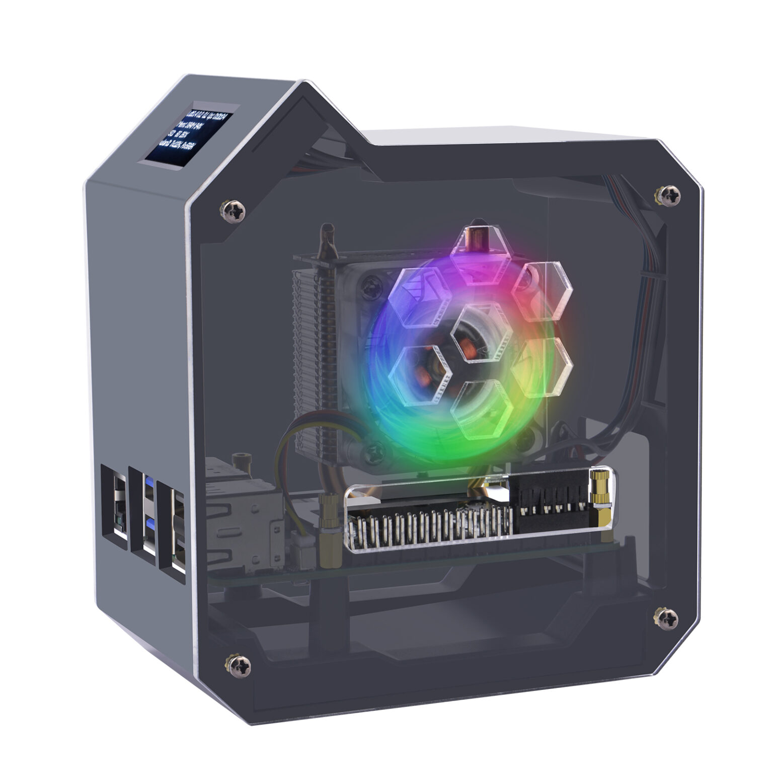 52Pi ABS Mini Tower Kit Black Enclosure Case For Raspberry Pi 5 With ...
