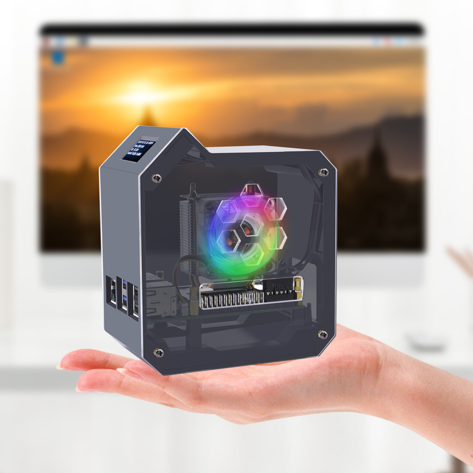 52Pi ABS Mini Tower Kit Black Enclosure Case For Raspberry Pi 5 With Ice Tower Cooler OLED – Oz ...