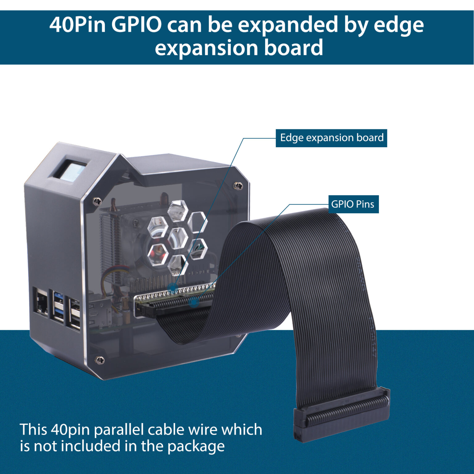 52Pi ABS Mini Tower Kit Black Enclosure Case For Raspberry Pi 5 With ...