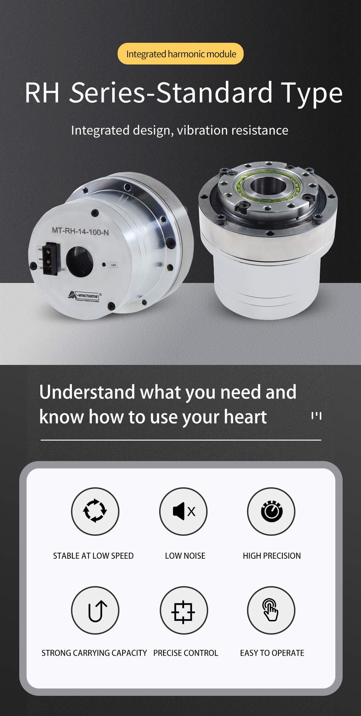 RH Series Standard Type Motor with Integrated Design and Vibration ...