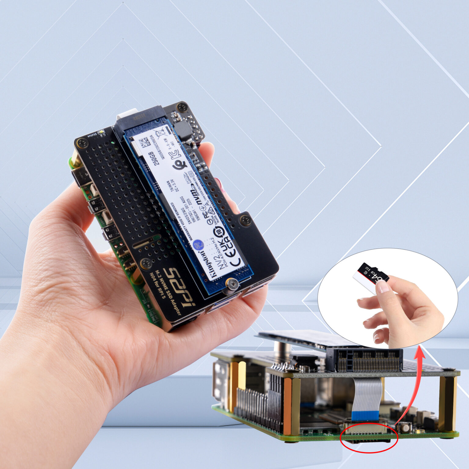 52Pi N04 M.2 2280 PCIe To NVMe Top Extension Adapter Board For ...