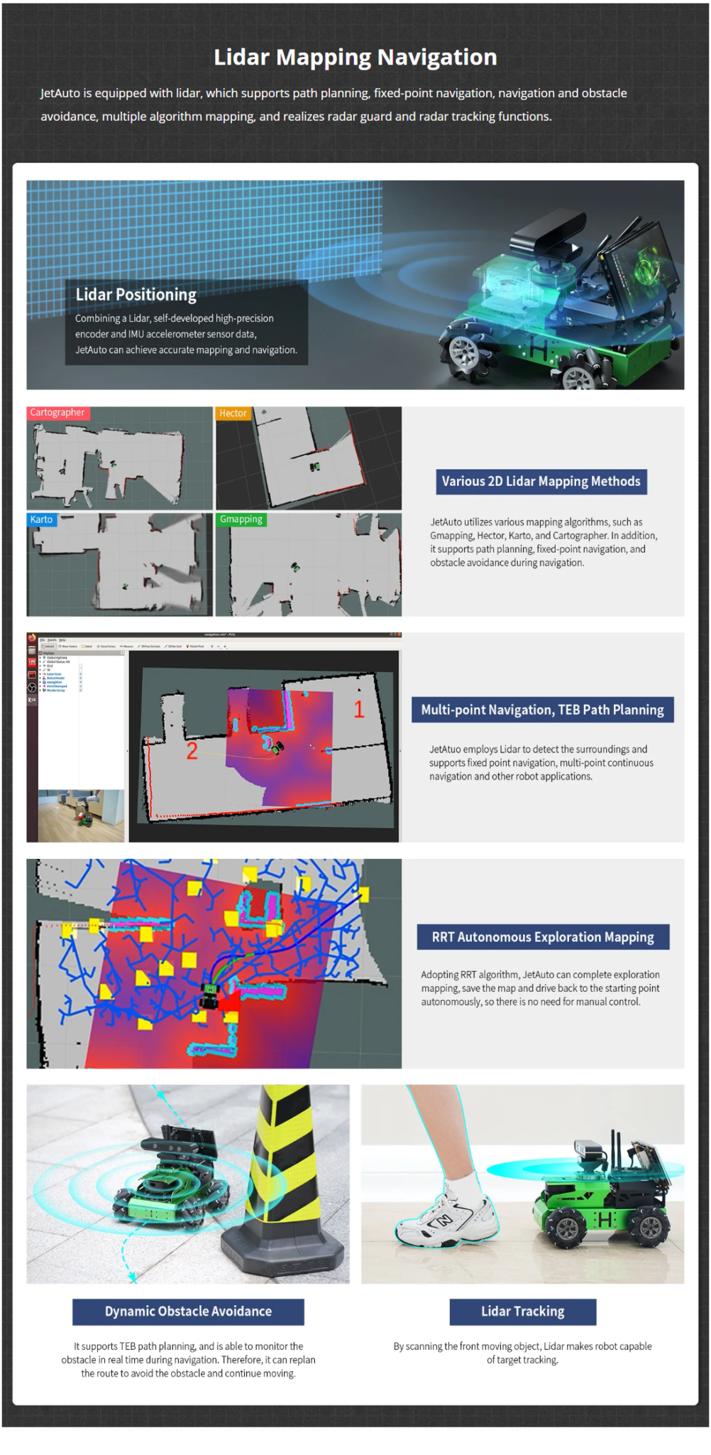 Hiwonder JetAuto ROS Robot Car Powered by Jetson Nano with Lidar ...