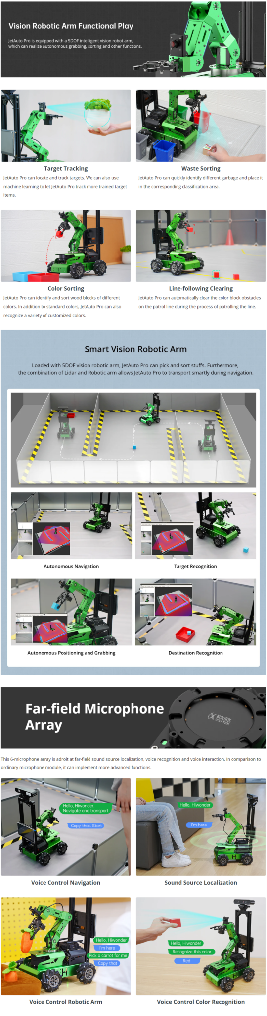 Hiwonder JetAuto Pro ROS SLAM Robot Car with Robotic Arm – Standard Kit; SLAMTEC A1 Lidar – Oz ...